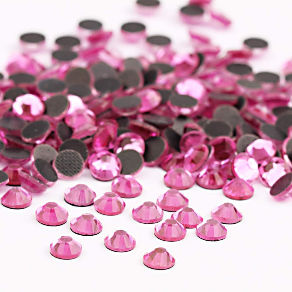 BEADSLAND Crystal Hotfix Rhinestone,Machine Cut Stone 1440pcs/pkg (Dk.Pink,SS10/3mm)