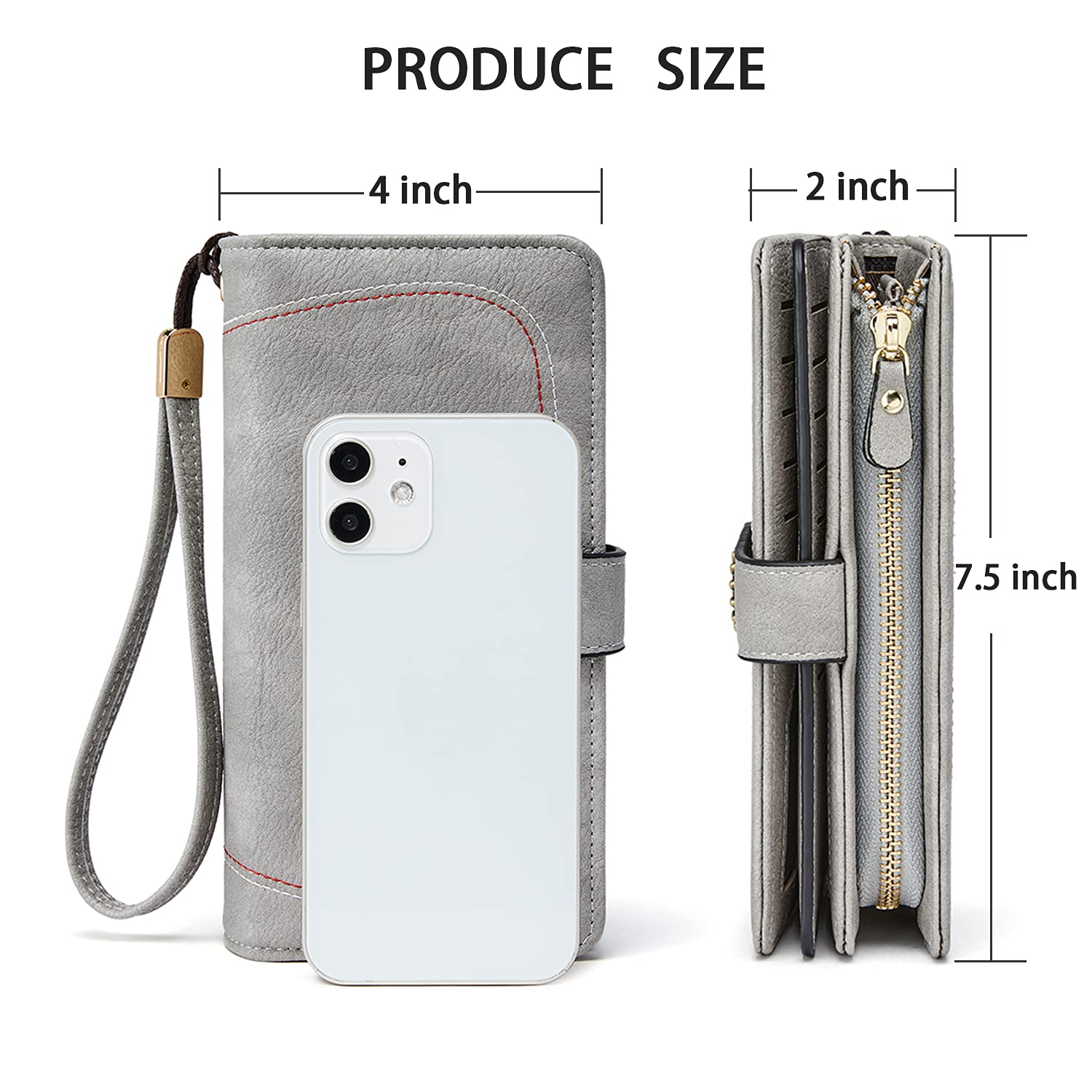 OPAGE Wallets for Women PU Leather Credit Card Holder with RFID Blocking Large Capacity Wristlet