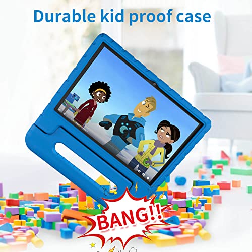 JREN Kids Tablet, 10" Tablet pc,IPS HD Display 1280 X 800,1080p, Ram 4GB and 64GB Storage, Bluetooth, Wi-Fi,Kidoz Pre-Installed, Dual Cameras,Color Blue