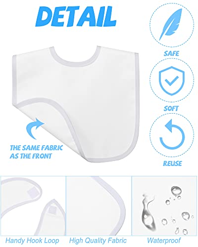 Foaincore 30 Pack Blank White Baby Bibs 2 Ply Waterproof Absorbent White Bibs Unisex Sublimation Baby Drool Bib with Hook and Loop Fastener Drooling Bibs for Baby Decorating Feeding Teething Drooling
