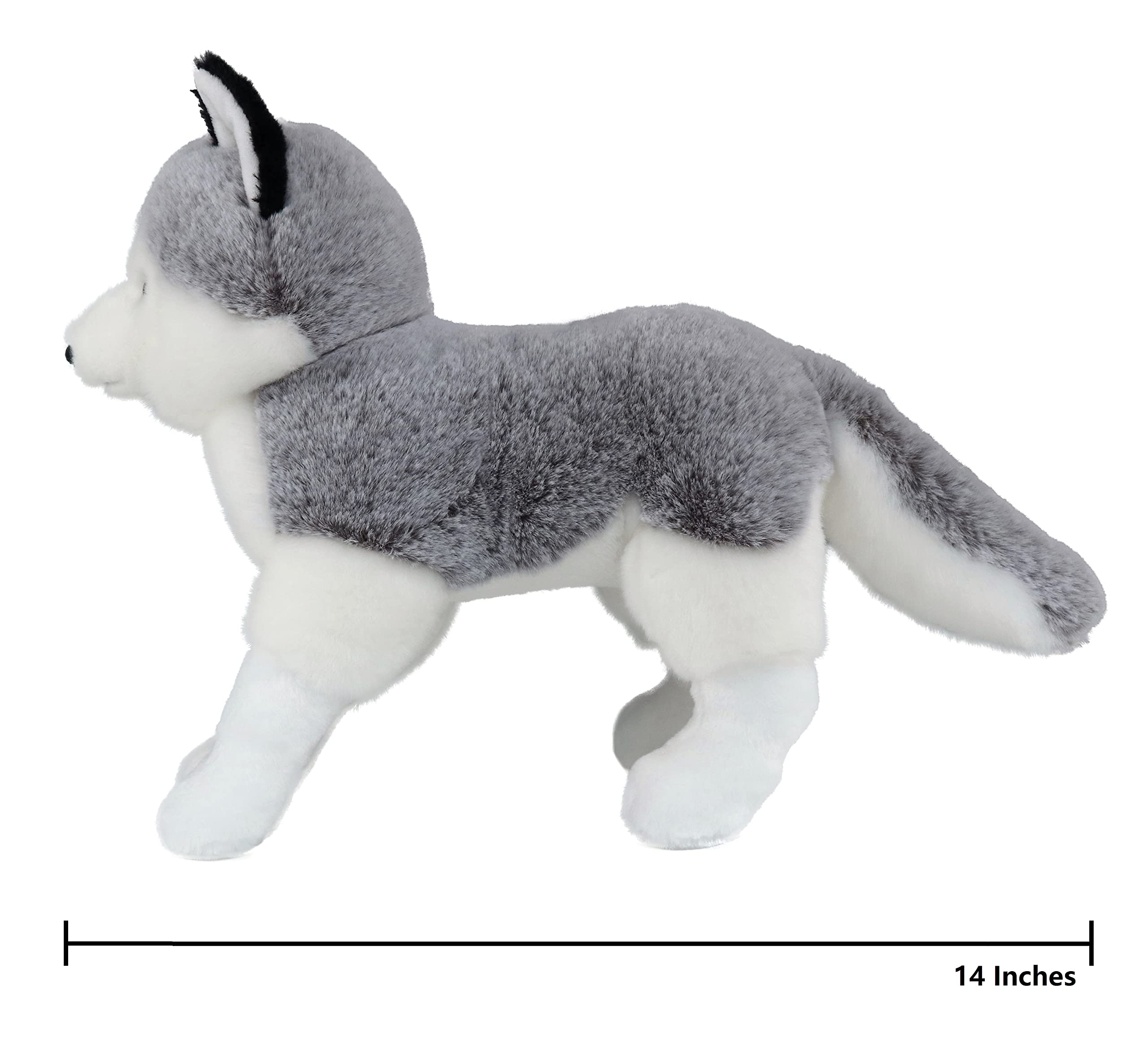 Ice King Bear Lifelike Siberian Husky Stuffed Animal - Plush Toy - 14 Inches Length - Standing