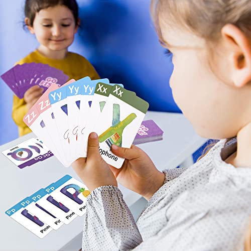 BenBen Alphabet Go Fish Card Game for Kids,104 Cards, Oversized ABC Learning Playing Cards, Memory Matching Games, 2-8 Players, Ages 3 and up, Easter Basket Stuffers, Stocking Stuffers