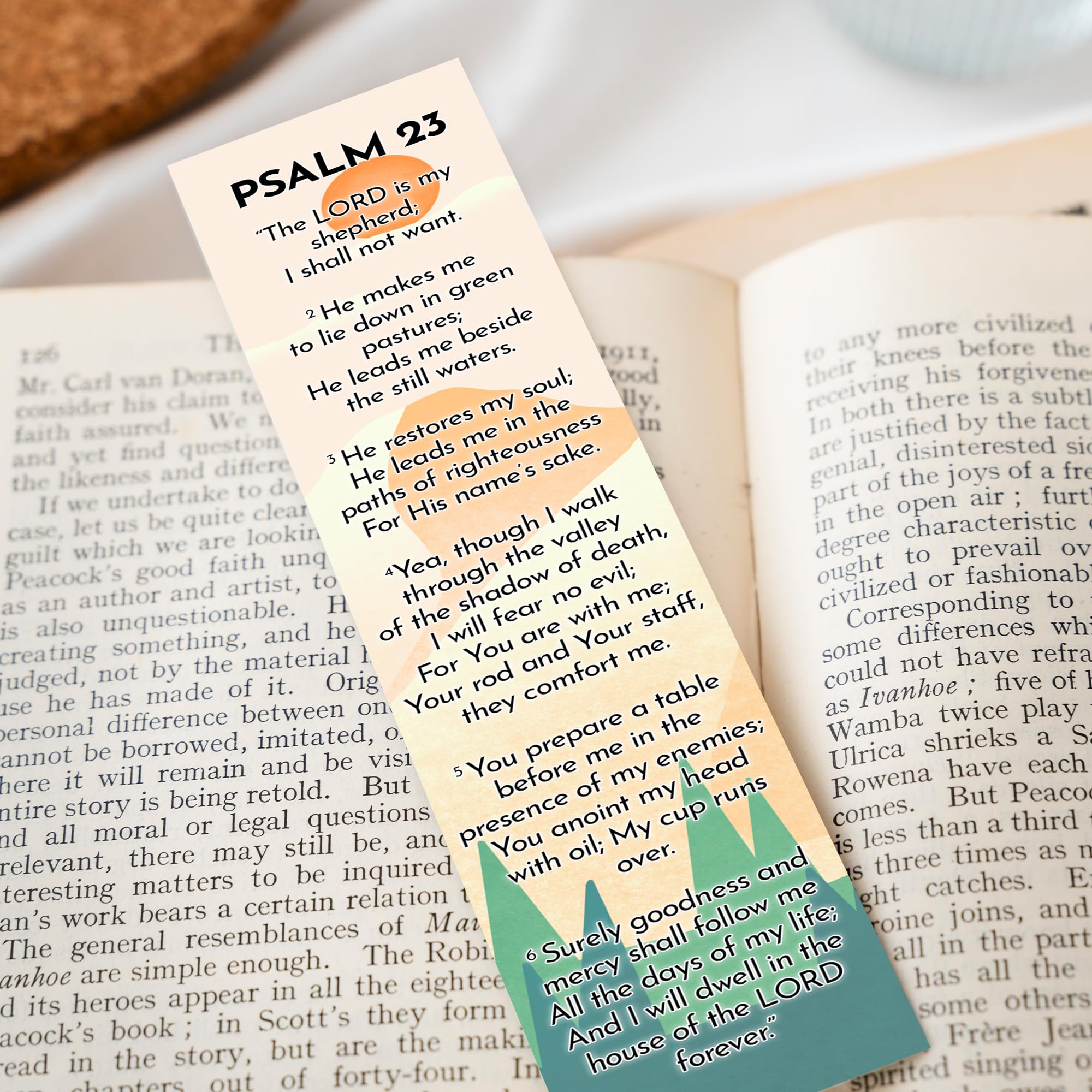 Bible Verse Psalm 23 Christian Bookmarks, Christian Bookmark, Page Marker divider, Christian Gifts for All Occasions (Pack of 12)