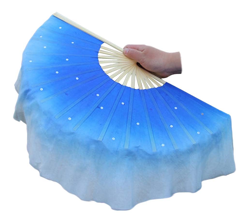Black Temptation Chinese Folk Dance Fan Short Silk Flutter Fan Folding Silk Fan Veil #24