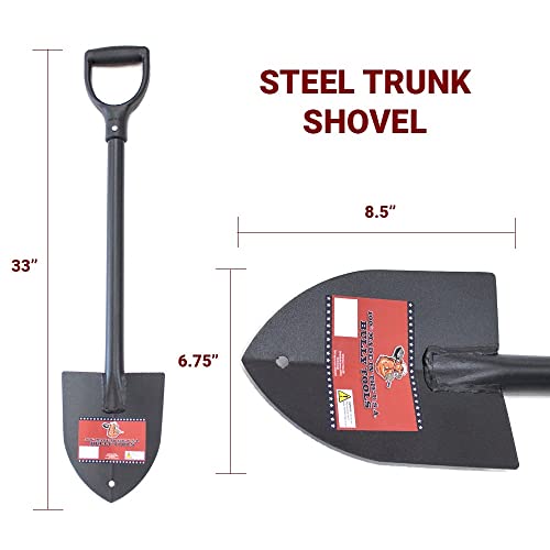 Bully Tools 92712 14-Gauge Round Point Trunk Shovel with Poly D-Grip Handle