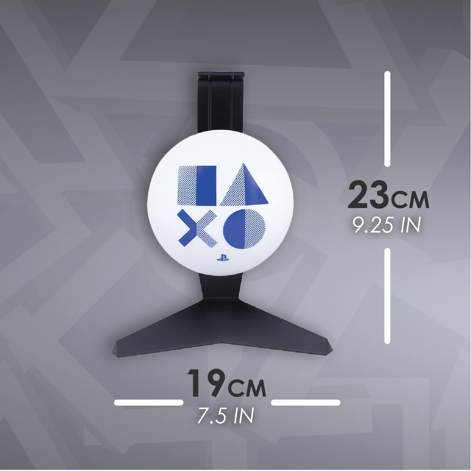 Paladone PlayStation Light Up Headphone Stand, Turns On When Headphones are Placed, USB Powered Headset Stand for Gamers, PlayStation Gaming Setup Desk Accessories