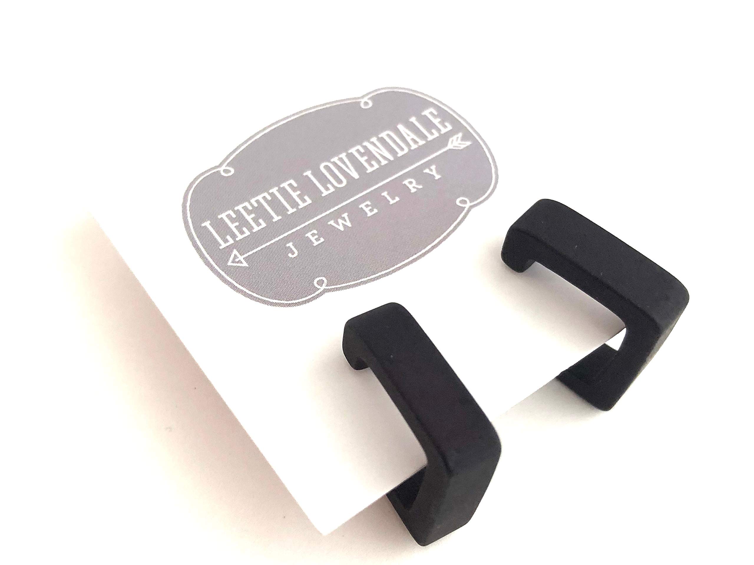 Black Frosted Small Geometric Square Hoop Earrings - SQSM-BK-1