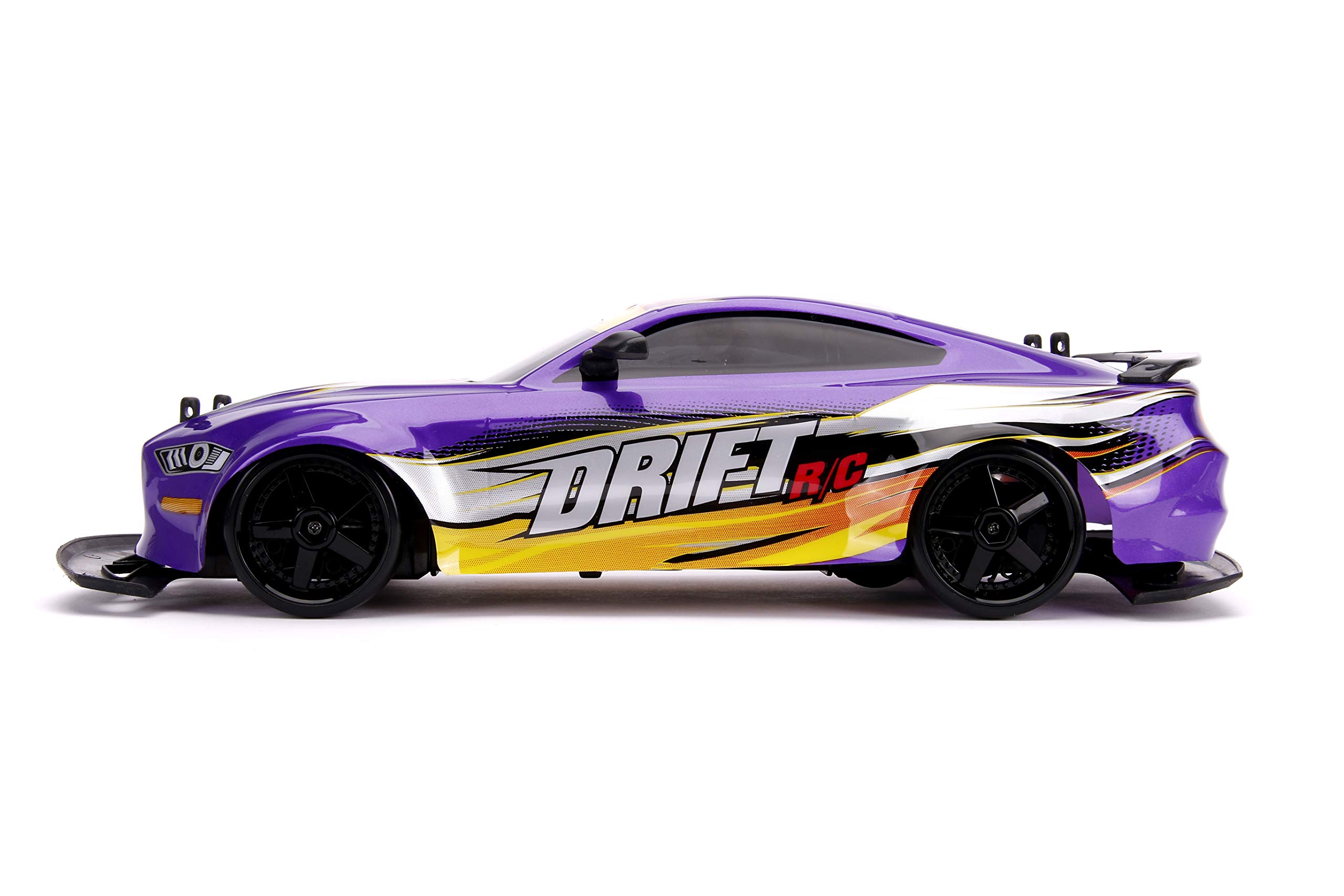 Jada Toys Big Time Muscle Drift 1:10 Scale RC, 2019 Ford Mustang - Wide Body, Black