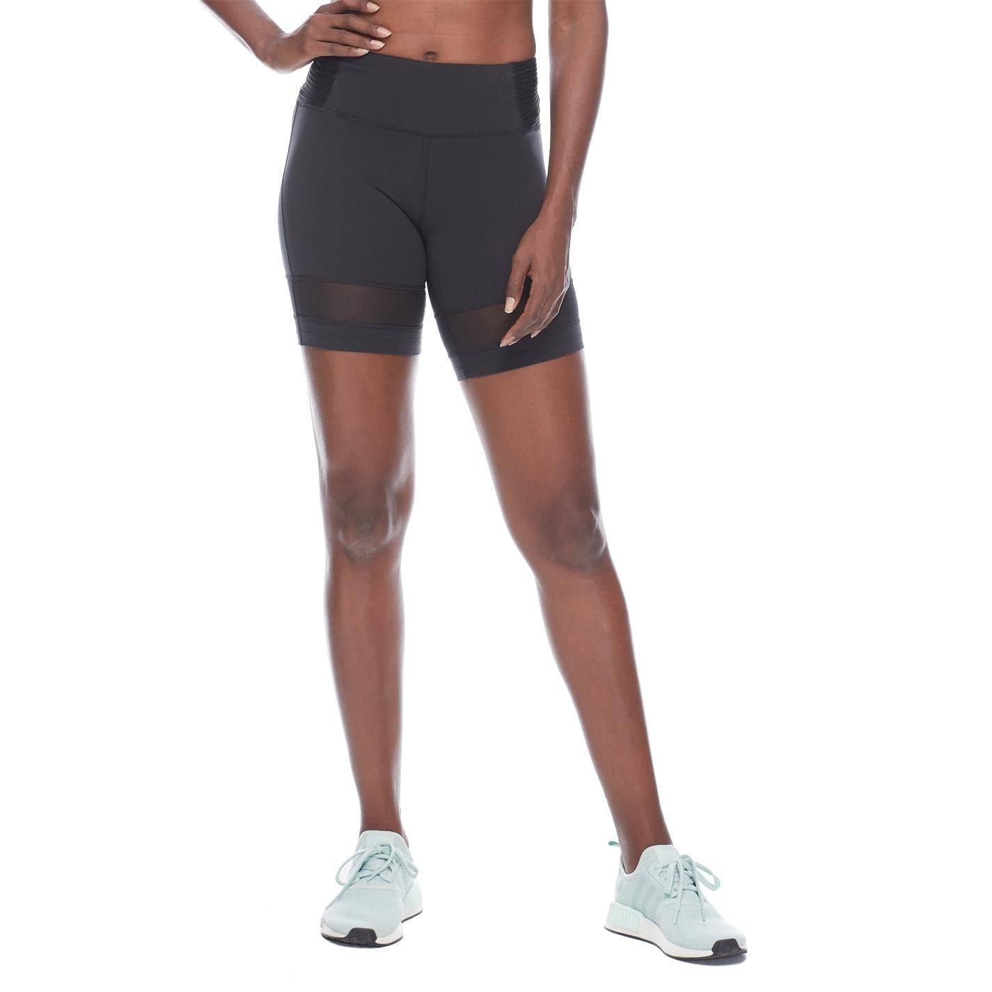 Body Glove Active Women's Mercury Performance FIT Activewear Short with Pintuck Detail, Black, Medium
