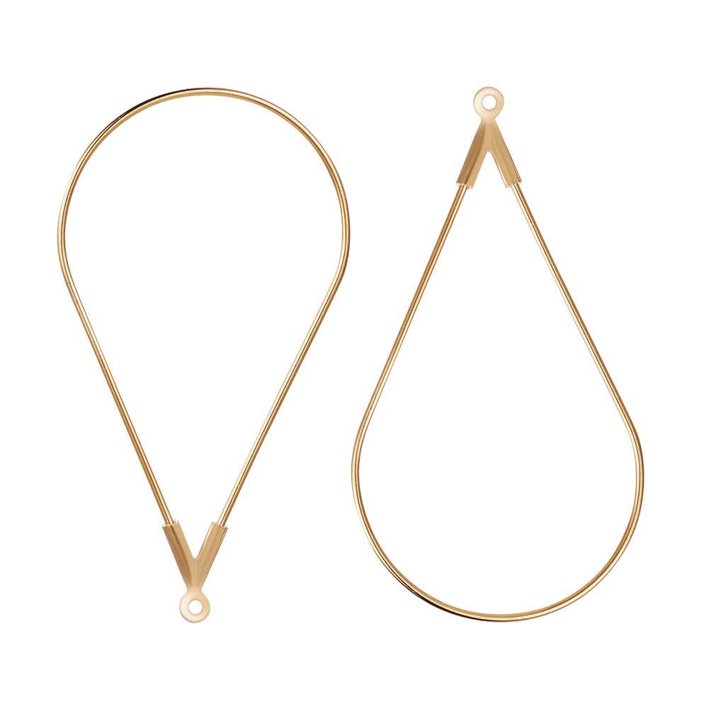 BENECREAT 30 PCS 18K Gold Plated Teardrop Shape Beading Hoop Earrings for Valentine's Day, Anniversaries Gifts and Favors