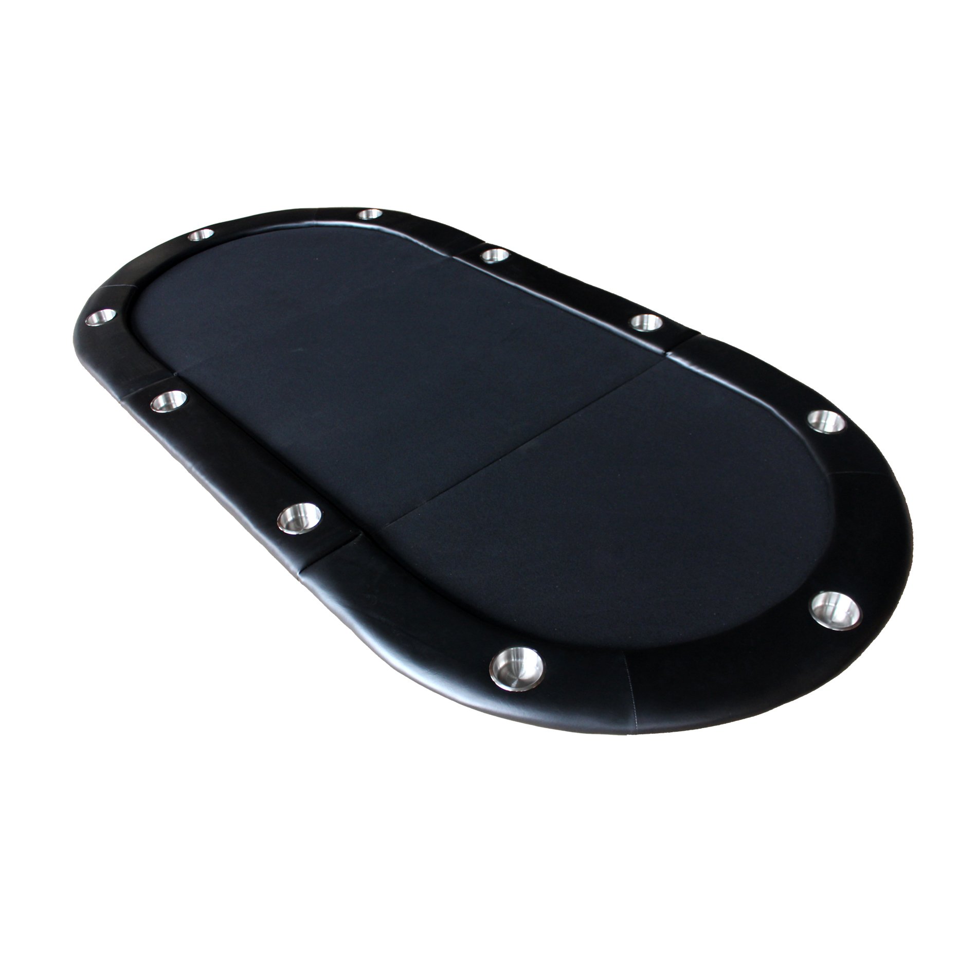 IDS Poker 84" 10 Player Tri-Fold Poker Table Top Black Felt Cup Holder with Carrying Bag