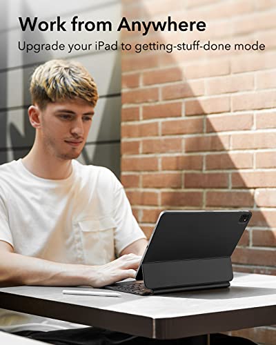 ESR iPad Keyboard Case for iPad Pro 12.9 inch (3rd, 4th, 5th, 6th Generation), Easy-Set Floating Cantilever Stand, Precision Multi-Touch Trackpad, Multi-Color Backlit Keys, Magic Keyboard, Black