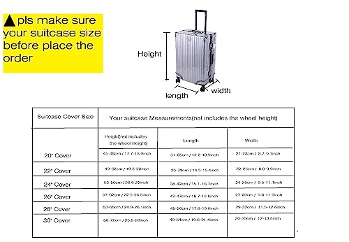 HHYOOSOO Full Clear Luggage cover Protector Suitcase Cover PVC Waterproof Luggage Covers Thicken Suitcase Protector Cover Fits Most 20" to 30" (24 INCH)