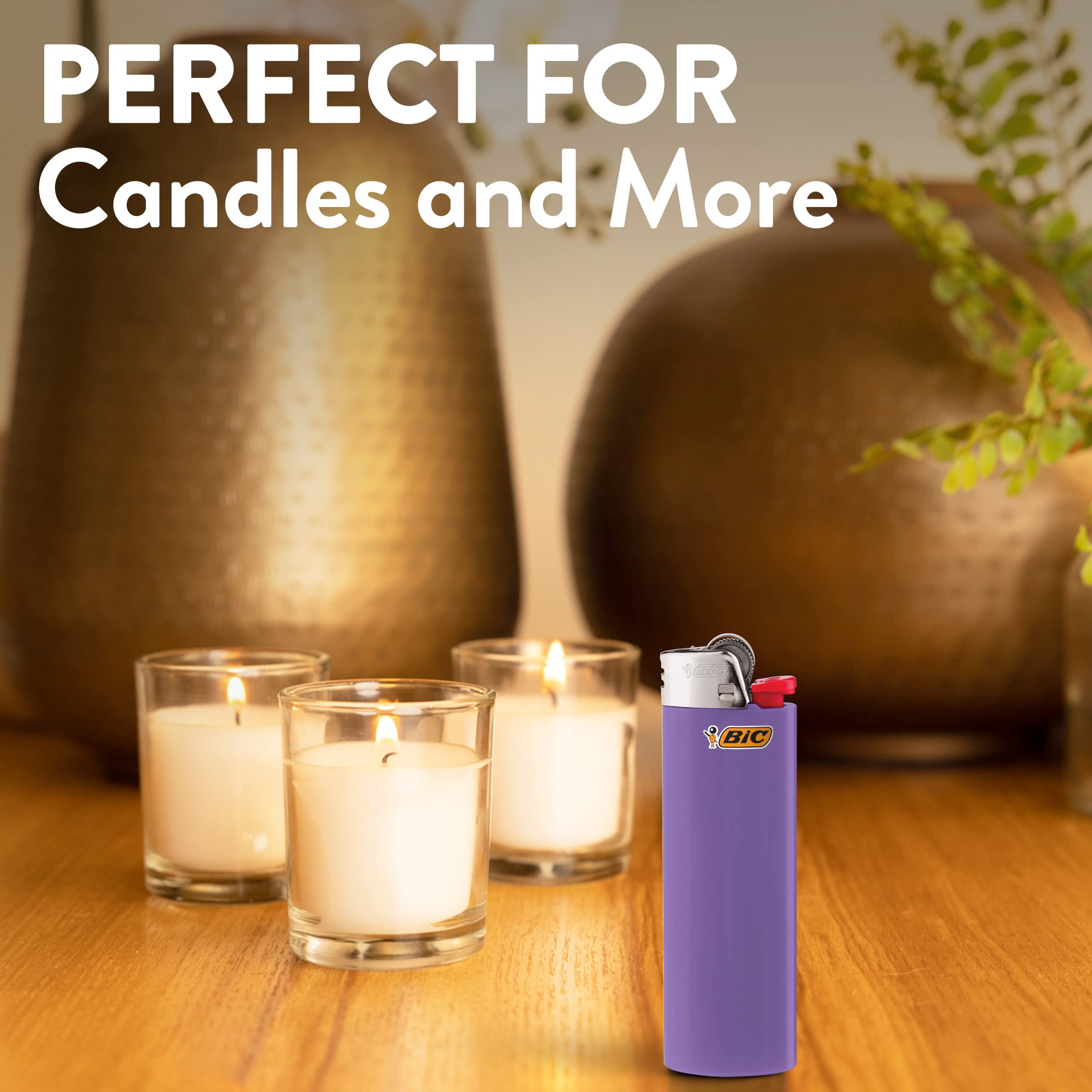 BIC Classic Maxi Pocket Lighters, Lighter for Candles, Purple Lighters (Packaging May Vary), 12 Count Pack