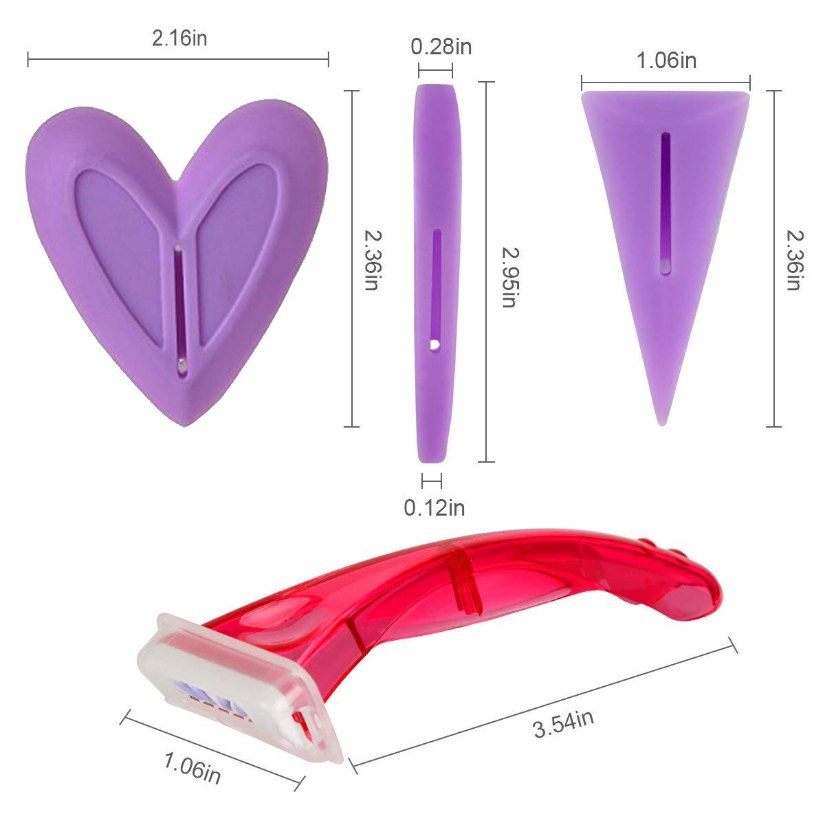Bikini Trimmer Shaver for Women Privates Hair Shaver, LITOON Bikini Privates Shaving Stencil Female Privates Secret Intimate Shaping Tool (Heart + Straight + Triangle (Set))