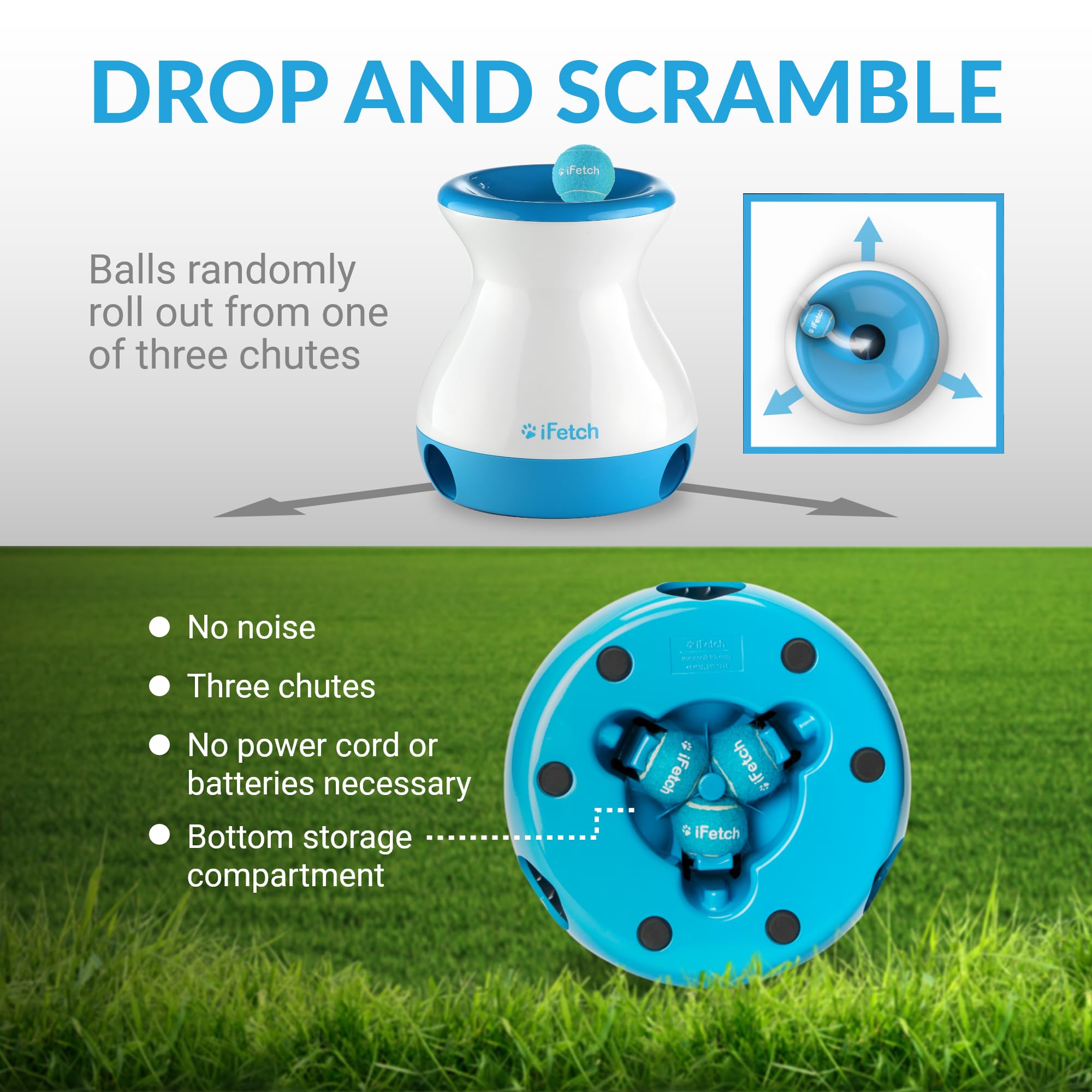 iFetch Frenzy Interactive Dog Toy, Self Fetch Mini Tennis Ball Machine for Small and Medium Dogs, Includes 3 Tennis Balls, Mental Stimulation Brain Game
