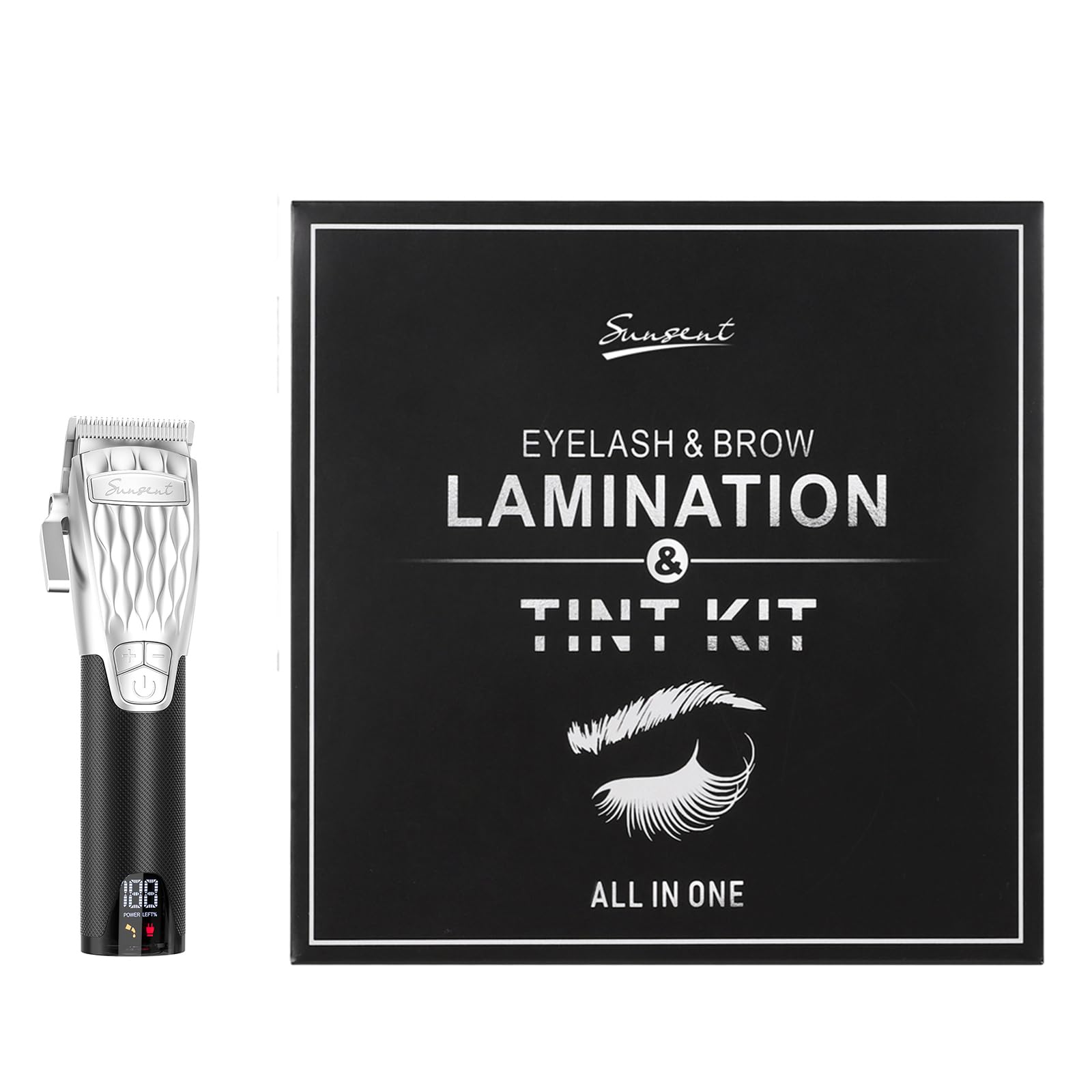 Brow Lamination Kit 4 in 1 | Black, SUNSENT Lash Lift and Perm Kit, Instant Eyelash and Eyebrow Quick Perm Lift For Eyelash Growth 12-weeks Long Lasting, KERATIN Safe Use for Home Salon (Set H)