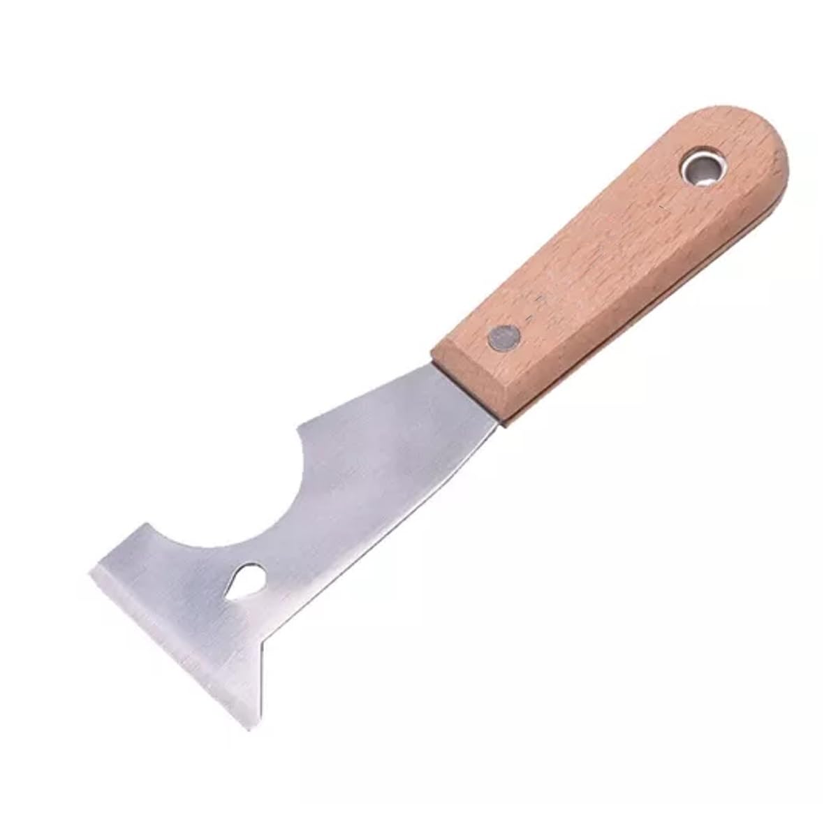 Edward Tools Pro 6 in 1 Painters Tool - Putty, Paint, Wallpaper Scraper - Nail Lifter, Paint Can Opener, Paint Roller Cleaner, Spackle - Putty Knife Multi Tool - Mirror Polished Carbon Steel
