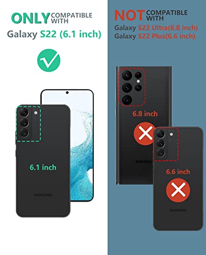 FNTCASE for Samsung Galaxy S22 Protective Case: Military Grade Protection Rugged Anti-Drop Case with Belt-Clip Holster & Kickstand - Full Shockproof Sturdy Durable Bumper Textured Cell Phone Cover