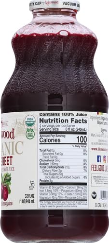 Lakewood Organic Beet Juice, 32 Fl Oz (Pack of 1) Package May Vary