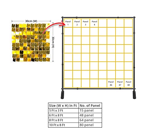 BannerBuzz Shimmer Panel Backdrop, Made of Premium Quality Plastic (Gold, 6' W X 8' H)
