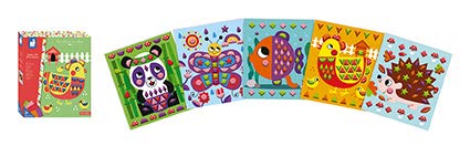 Janod Crafts – No Mess No Glue Foam My First 3D Animal Sticker Mosaic Picture Kit – Creative, Imaginative, Inventive, and Developmental Play - STEAM Approach to Learning – Ages 3-8+