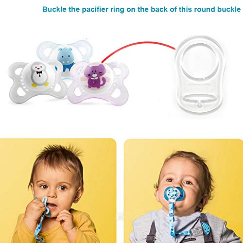 Sutoyuen 10 Clean Food Grade BPA Free Transparent Silicone Adapter Rings Holder for Button Style Maam Dummy Baby Pacifier Soother Teething Ribbon Clip