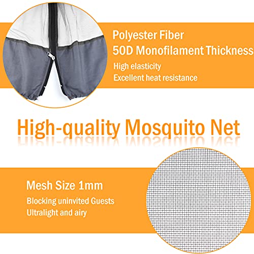 FEPITO Patio Umbrella Mosquito Netting with 2 Doors for 7.5FT to 11FT Outdoor Offset Umbrellas Table Screen Accommodate Up to 8 People(Not Include Umbrella)