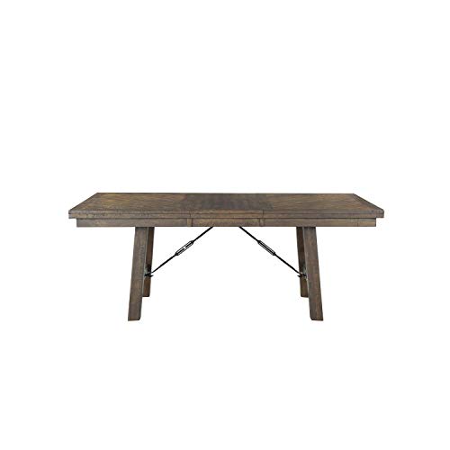 Picket House Furnishings Dex 5PC Dining Set-Table, 4 Upholstered Side Chairs Rustic/Smokey Walnut/Rubber Wood/5 Piece