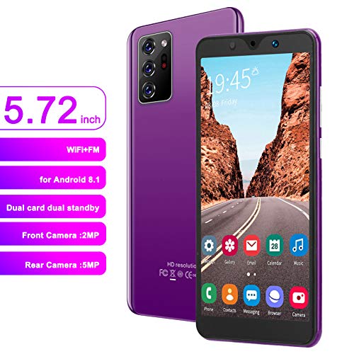 FOLOSAFENAR Smartphone,5.72 inch HD Full Screen Cellphone,face Recognition and Fingerprint Unlock Smartphone,Dual Card Dual Standby,512MB+4GB()