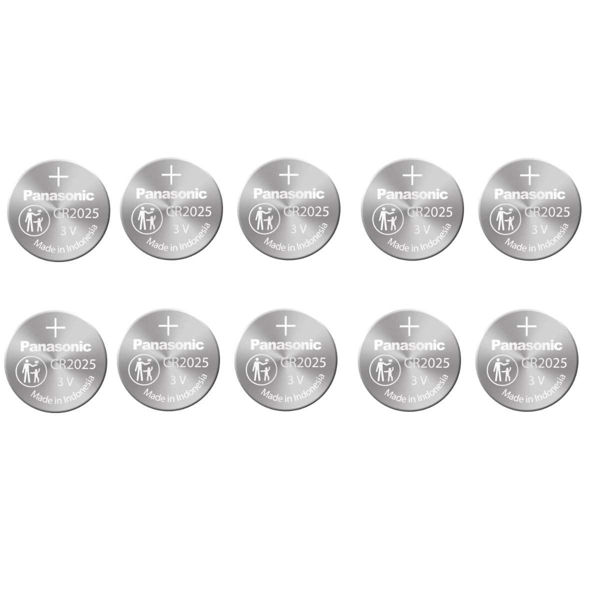 Panasonic CR2025 3V Lithium Battery 2PACK X (5PCS) =10 Single Use Batteries
