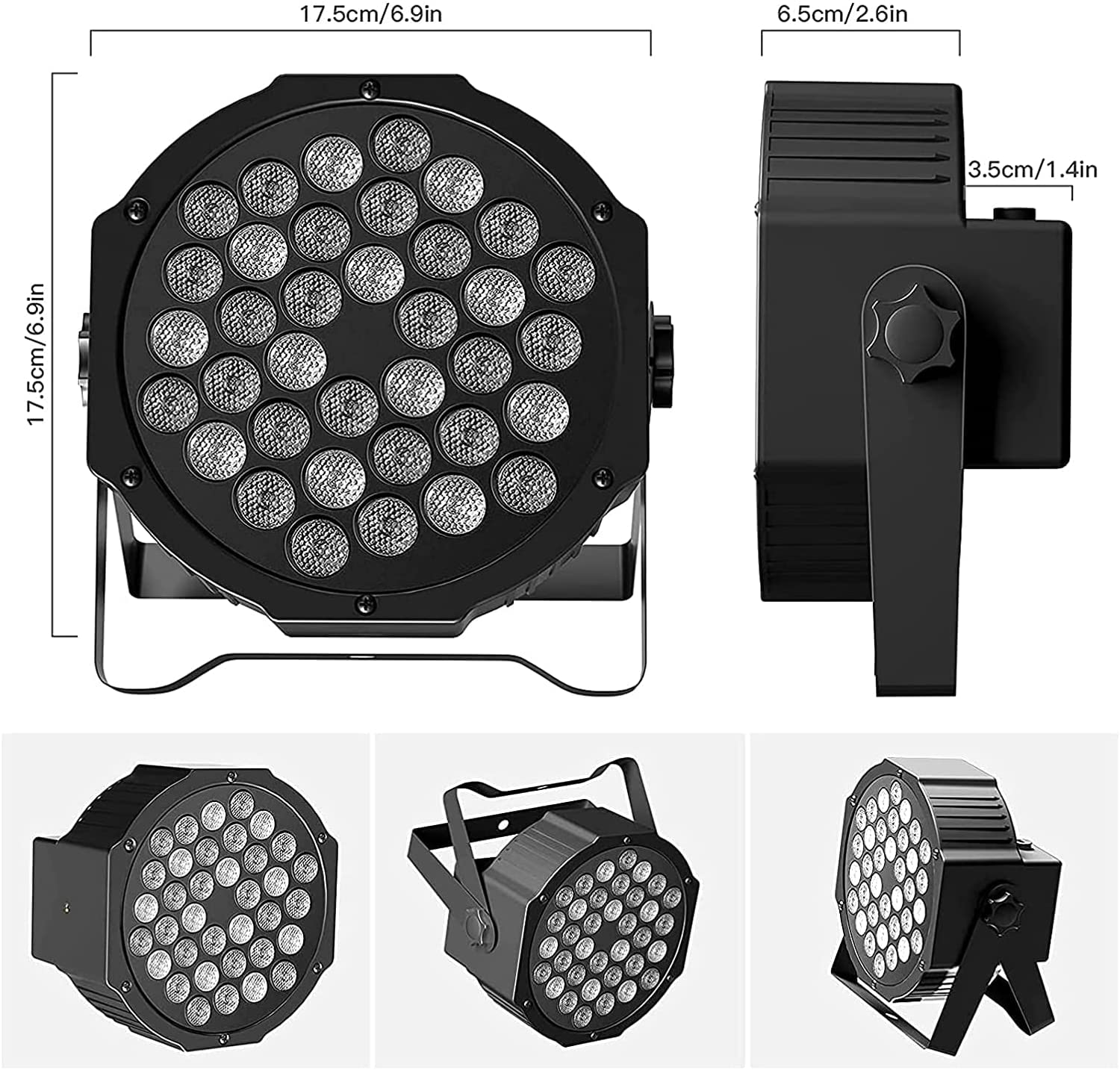 Black Lights U`King 72W UV LED Blacklight Uplights Par Lights Stage Lights by DMX and Remote Control for Disco Stage Lighting Wedding Birthday Party (4 Packs)