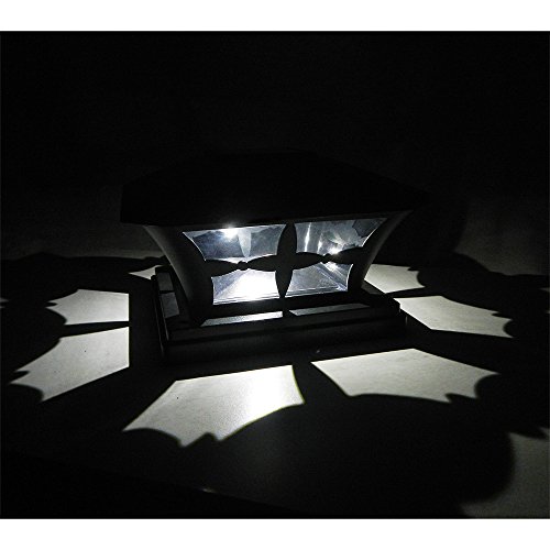 iGlow 8 Pack Vintage Bronze Garden 6 x 6 Solar SMD LED Post Deck Cap Square Fence Light Landscape Lamp PVC Vinyl Wood