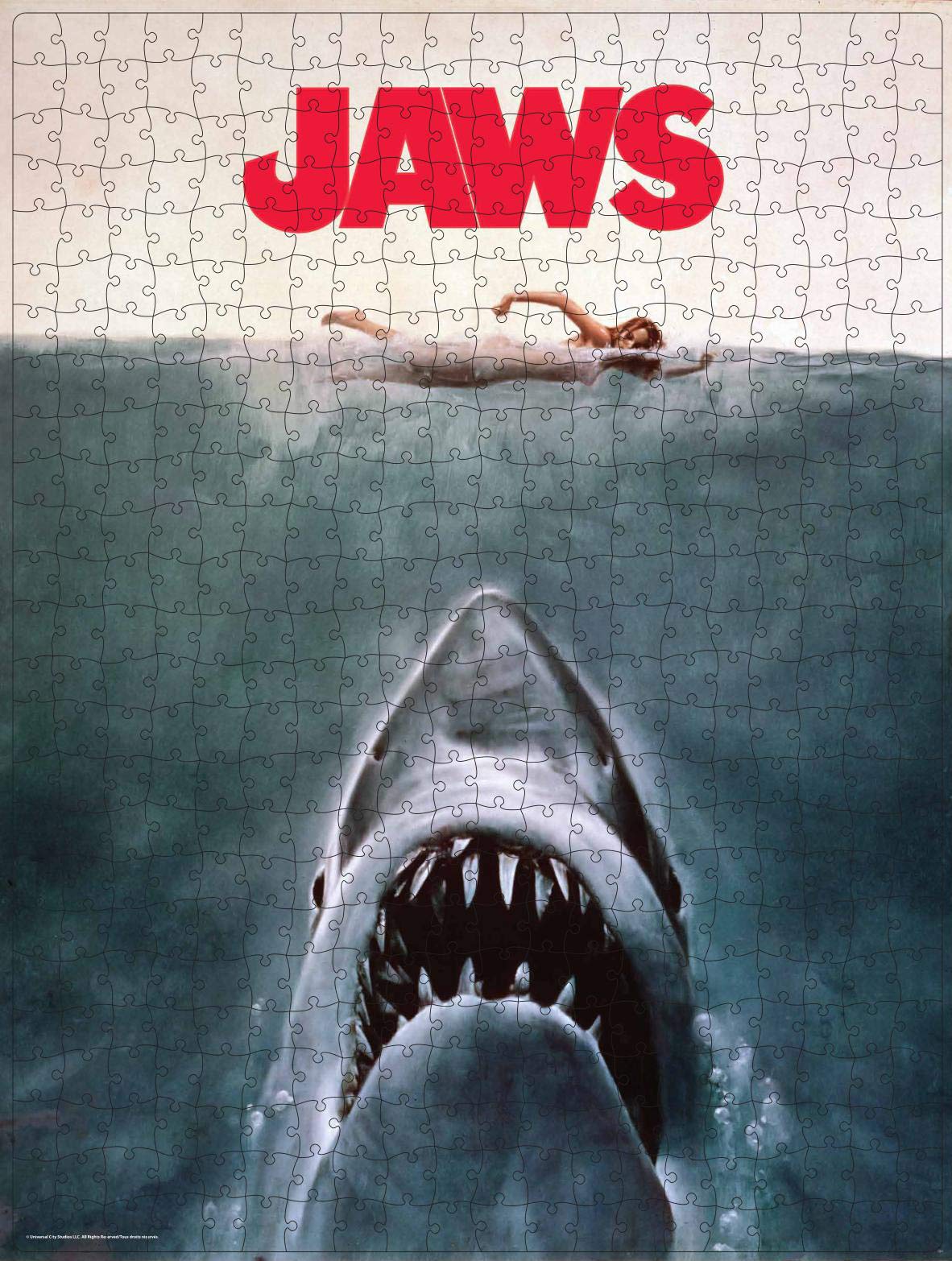 Jaws Movie 500-Piece Puzzle in Plastic Retro Blockbuster VHS Video Case