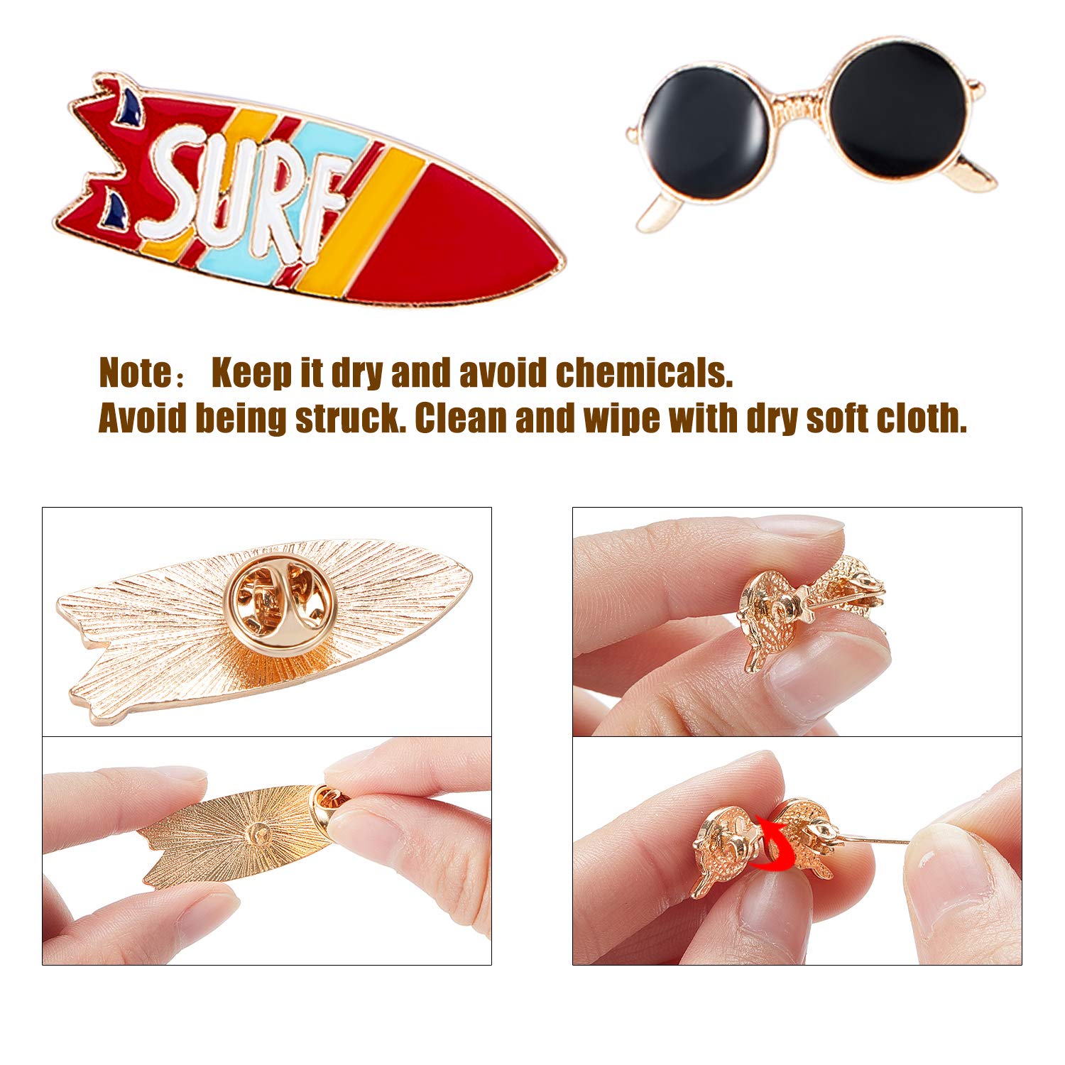 Hicarer 24 Pieces Cute Lapel Pin Set Cartoon Brooch Pin Badges Brooch Pins Clothing Bags Jackets Accessory for Valentine's Day