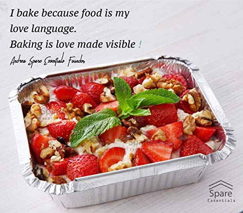 Spare Essentials 55 Pack - Aluminum Pan/Containers with Lids/Foil Containers/Aluminum Pans with Lids/Take Out Containers/Disposable Pans/Aluminum Foil Food Containers/Freezer meals containers (1 LB)