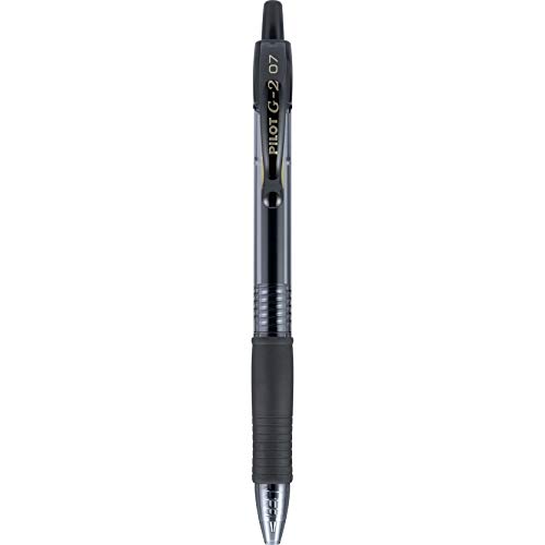 PILOT G2 Premium Refillable & Retractable Rolling Ball Gel Pens, Fine Point, Black Ink, Single Pen (31026)