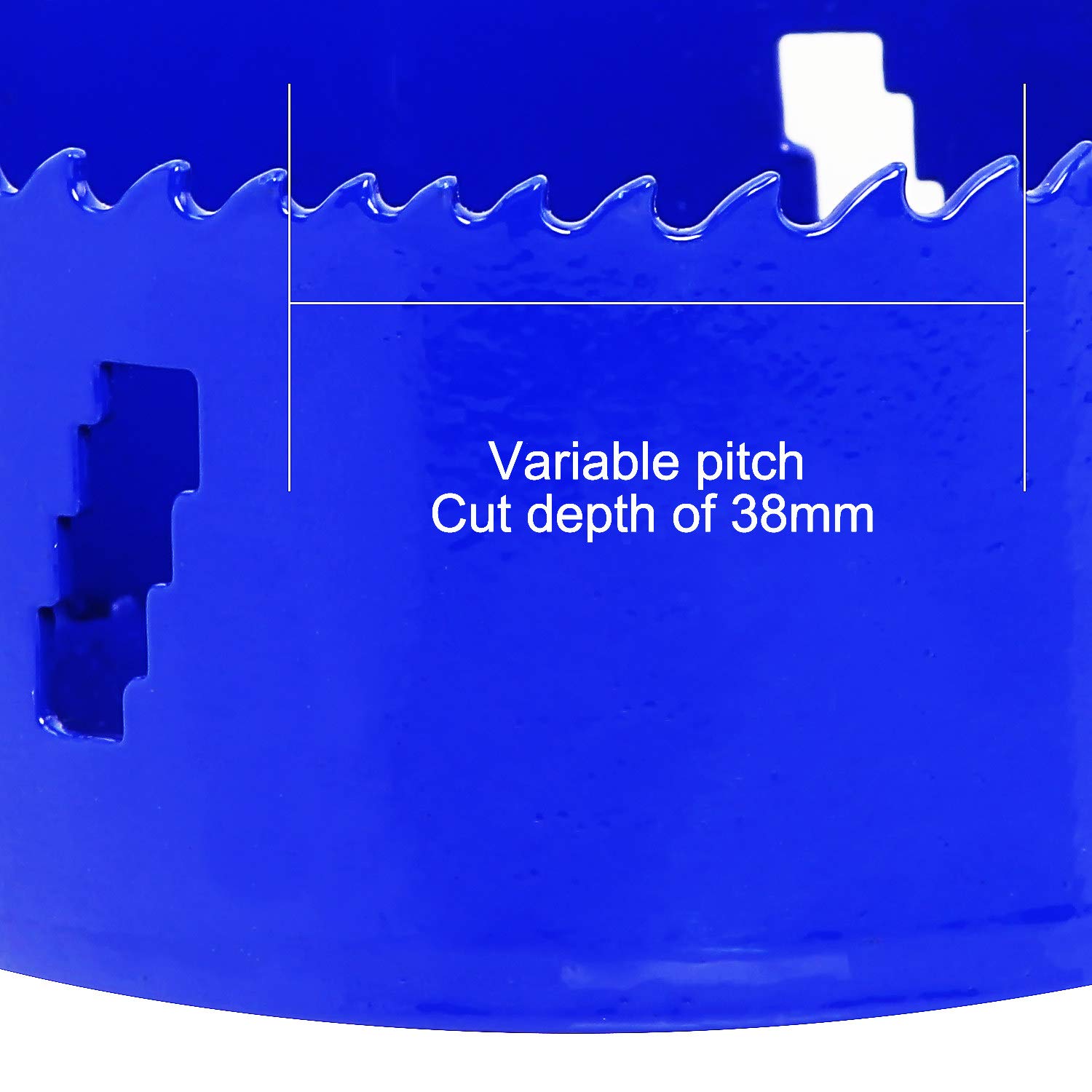 LANIAKEA 4-1/8-Inch Bi-Metal Hole Saw 105MM M42 Annular Hole Cutter HSS Variable Tooth Pitch Holesaw Set with Arbor Blue for Home DIYer