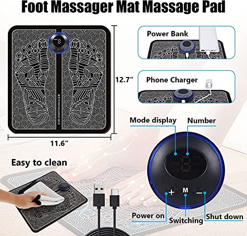 HAEYONME Electric Foot Massage Pad Convenient Massage to Relax feet,Folding Portable Foot Relaxation with USB