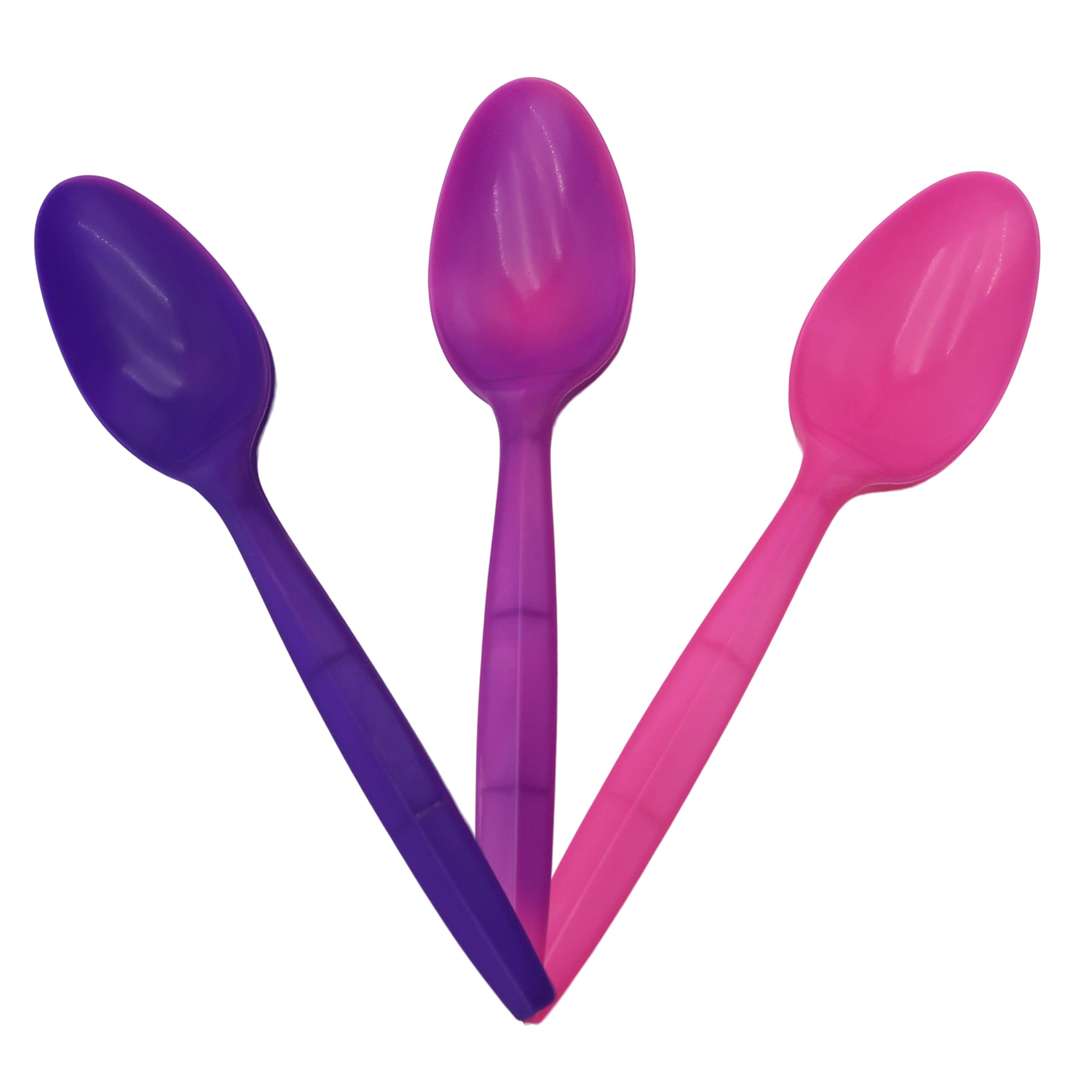 Color Changing Spoons That Change Colors When Cold in Bulk - Fun Ice Cream Spoons! (100 Pink to Purple)