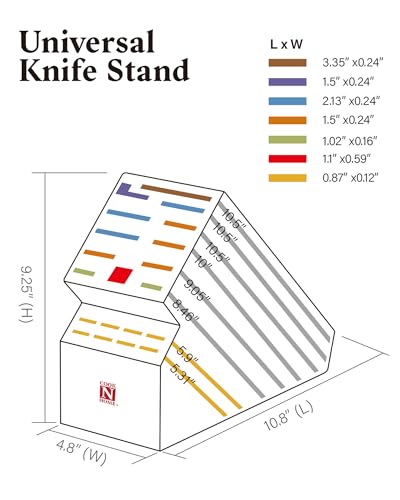 Cook N Home Bamboo Knife Storage Block without Knives, 20 Slots Universal Knife Holder Countertop Butcher Block Knife Stand for Easy Kitchen Storage