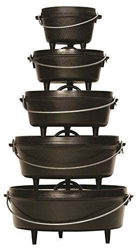 Lodge L10DCO3 Cast Iron Deep Camp Dutch Oven, Pre-Seasoned, 5-Quart