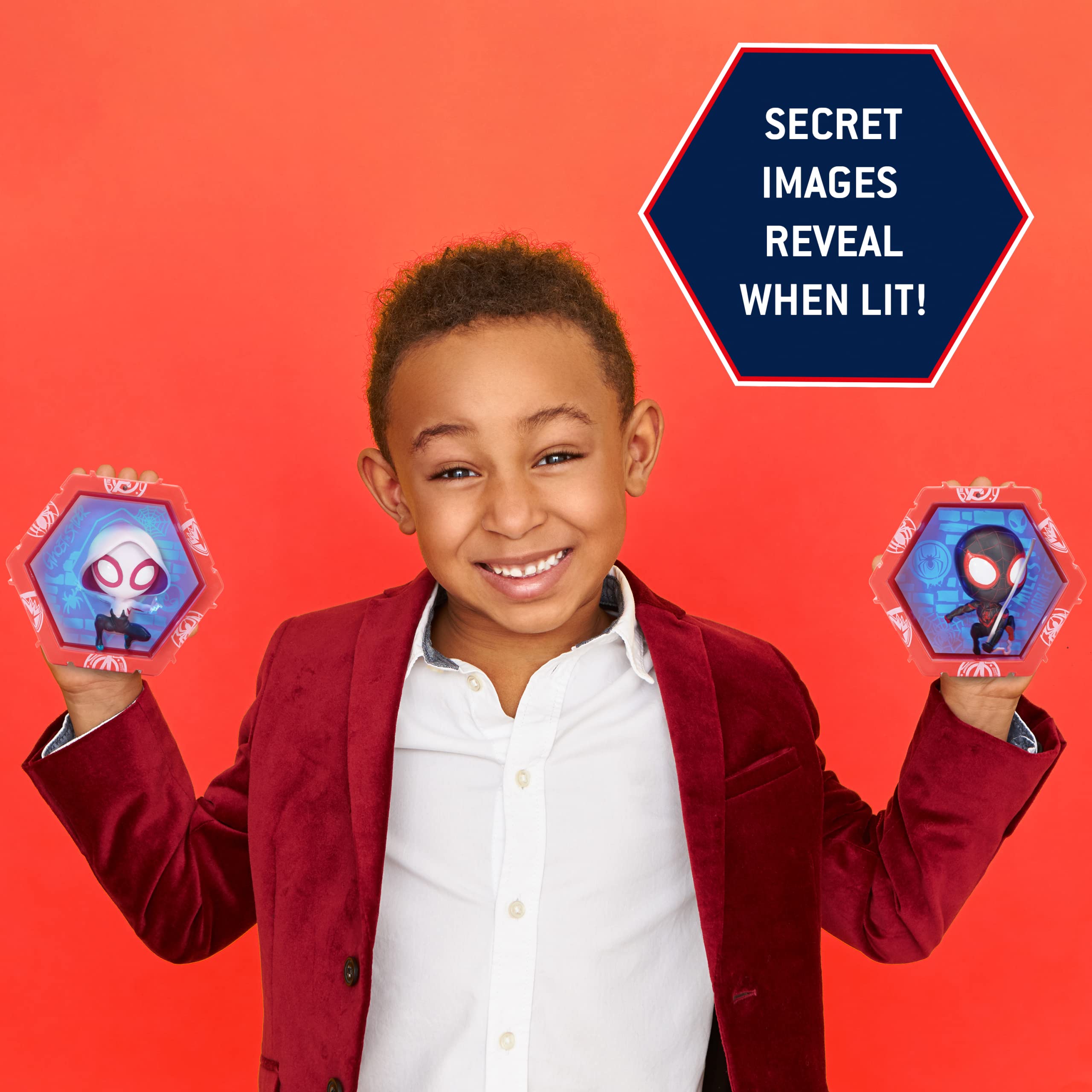 WOW! PODS Spiderman Twin Pack - Light-Up Bobble-Head Figures | Marvel Miles Morales & Spider Gwen, 4 inches