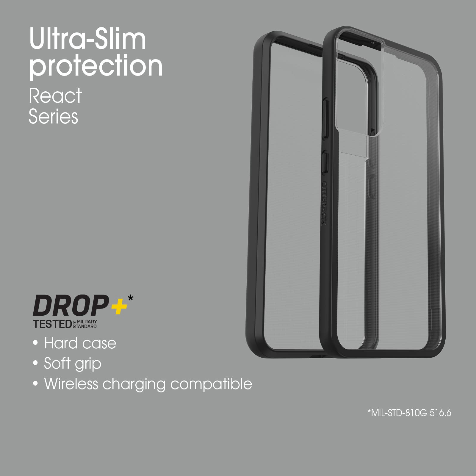 OtterBox Galaxy S22+ Prefix Series Case - Clear, Ultra-Thin, Pocket-Friendly, Raised Edges Protect Camera & Screen, Wireless Charging Compatible