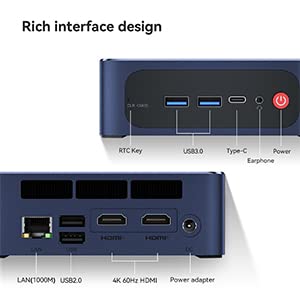 Beelink SER5 Mini PC,AMD Ryzen 5 5560U (6C/12T,up to 4.0GHz),Mini Computer with 16GB DDR4/500GB NVMe SSD,Support Dual Screen Display (2*HDMI/4K),WiFi6E,BT5.2,Type-C,Gigabit LAN