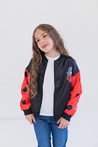 Miraculous Ladybug Little Girls Zip-up Bomber Jacket Red/Black 6-6X