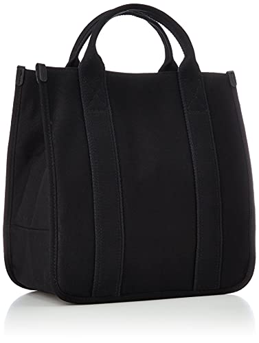 Kangol Tote Bag, Thick Cotton Canvas, 2-Way, Shoulder Bag, Mother's Bag, Square Shape, L, Black