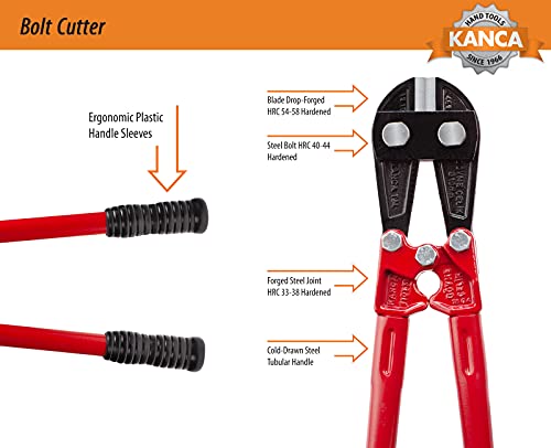 KANCA Bolt Cutter BC-7, Drop-Forged Metal Cutter and Steel Cutter, 18'' INCH Cutting Capacity 7 MM, Hand Tools & Home Improvement, Heavy Duty Cutter, Red Colour