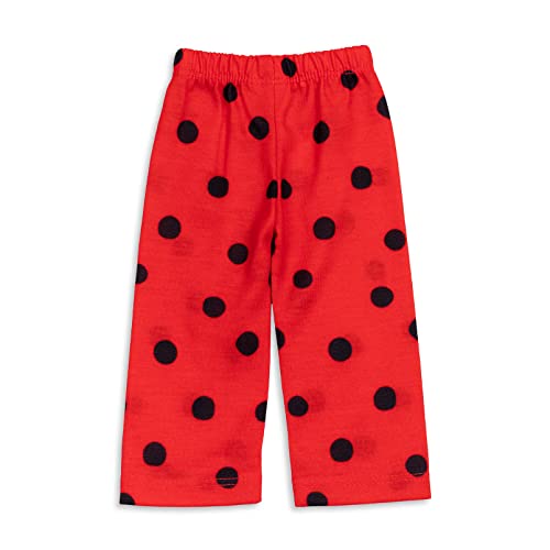 Miraculous Ladybug Little Girls 4 Piece Pajama Shirt And Pants Matching Doll Outfit Red