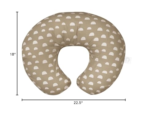 Boppy Nursing Pillow Original Support, Tan Pebbles, Ergonomic Nursing Essentials for Bottle and Breastfeeding, Firm Fiber Fill, with Removable Nursing Pillow Cover, Machine Washable